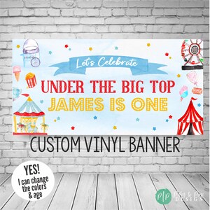 Circus Birthday Party Banner, Custom Carnival Backdrop, Under the Big ...