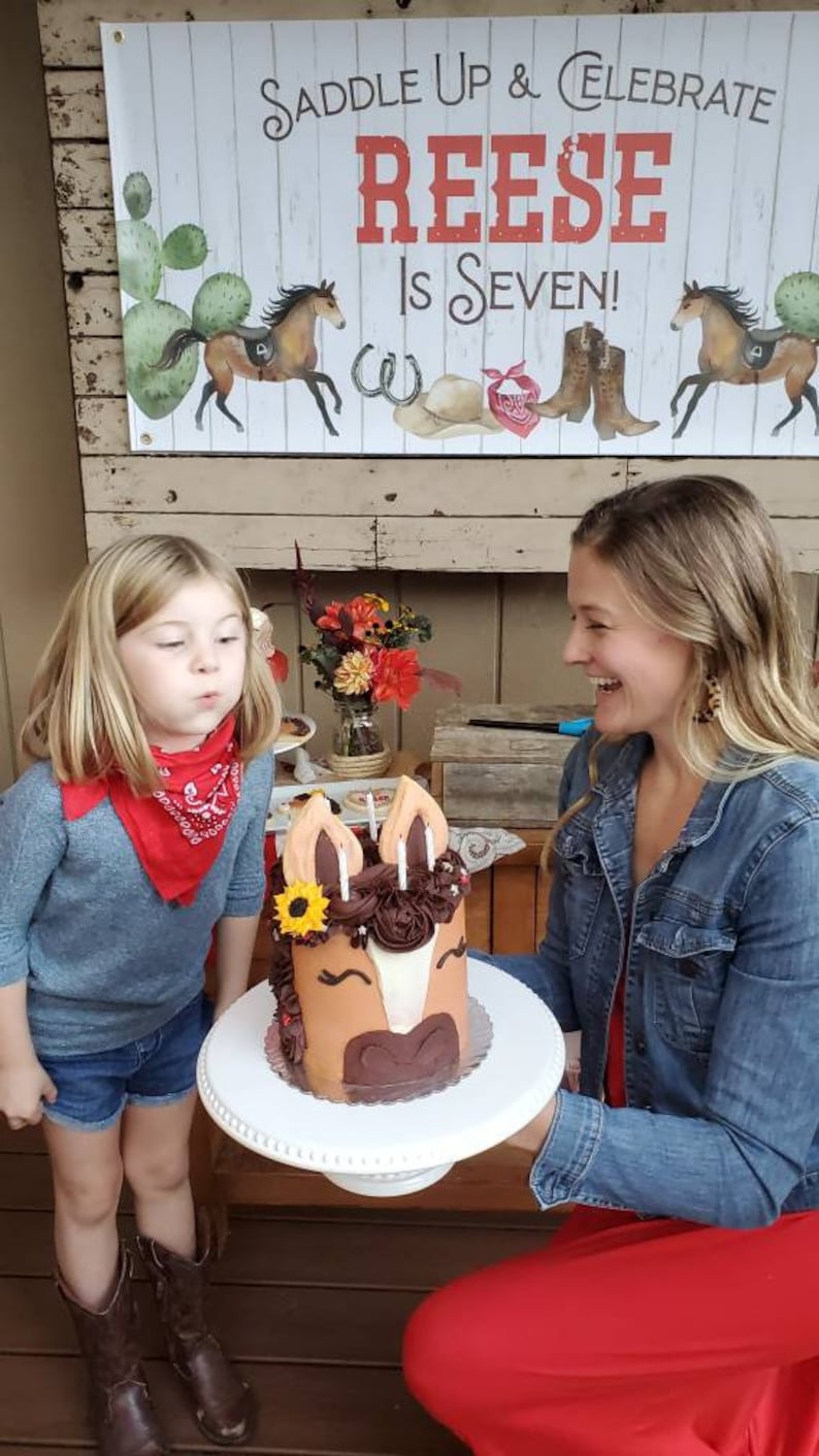 Cowboy Birthday Banner Cowboy Party Decor Cowgirl Birthday - Etsy