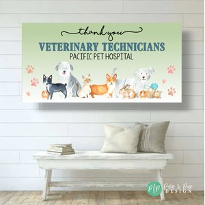 Veterinary Appreciation Week Banner, Thank You Veterinarian Sign - Etsy