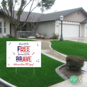 Support Our Troops Yard Sign, Military Yard Sign, Military Welcome Home ...