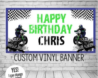 Customizable Dirt Bike Birthday Banner - Etsy