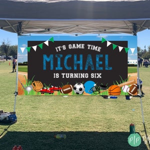 Sports Birthday Personalized Banner, Personalized All Star Boys ...