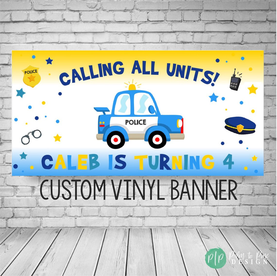 Police Car Banner Police Birthday Decor Police Birthday - Etsy