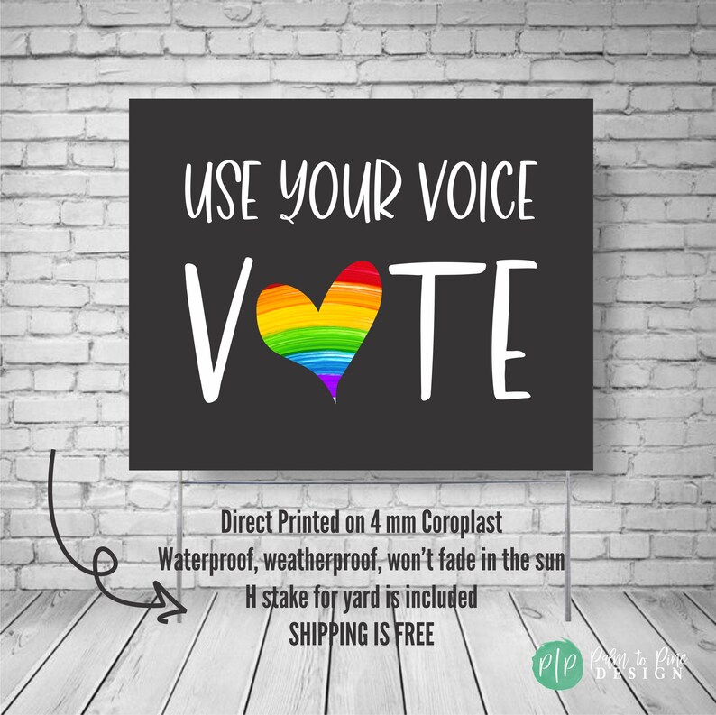Rainbow Vote Sign Gay Pride Yard Sign LGBTQ Vote Election - Etsy