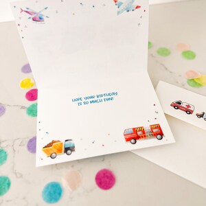 Happy Birthday Card, Transportation Birthday Card, Kids Birthday ...