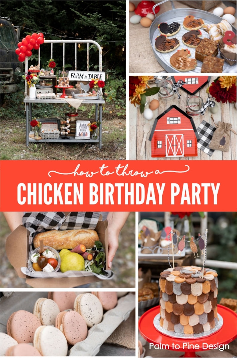 Chicken Birthday Invitation, This Chick is One Rustic Farm Invite ...