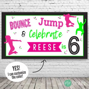 Bounce on Over Birthday Party Banner, Personalized Bounce House Sign ...