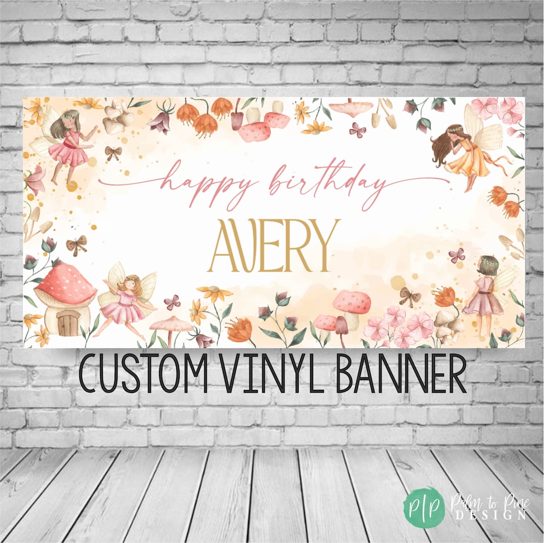 Fairy Personalized Birthday Banner, Fairy Birthday Party, Fairytale ...