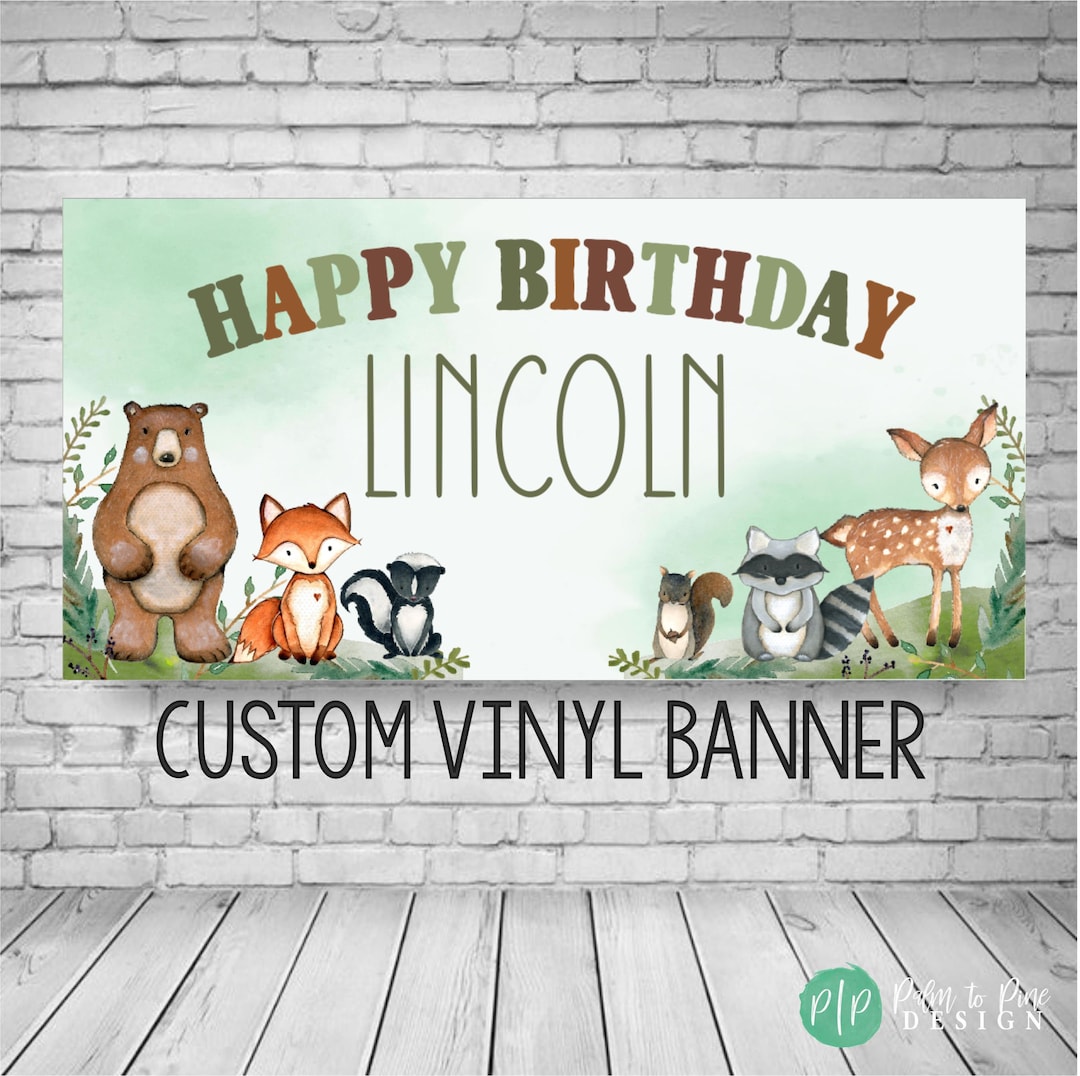 Woodland Birthday Decorations, Woodland Birthday Banner, Woodland ...