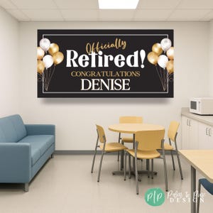 Retirement Celebration Banner, Personalized Retirement Sign - Etsy