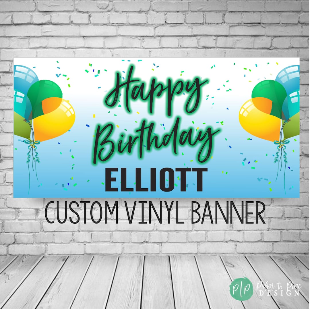 Happy Birthday Banner Personalized, Custom Birthday Banner, Neon ...