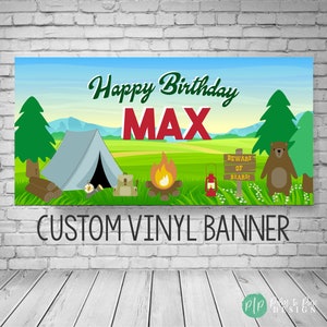 Camping Birthday Party Decorations, Camping Birthday Banner, Camping ...