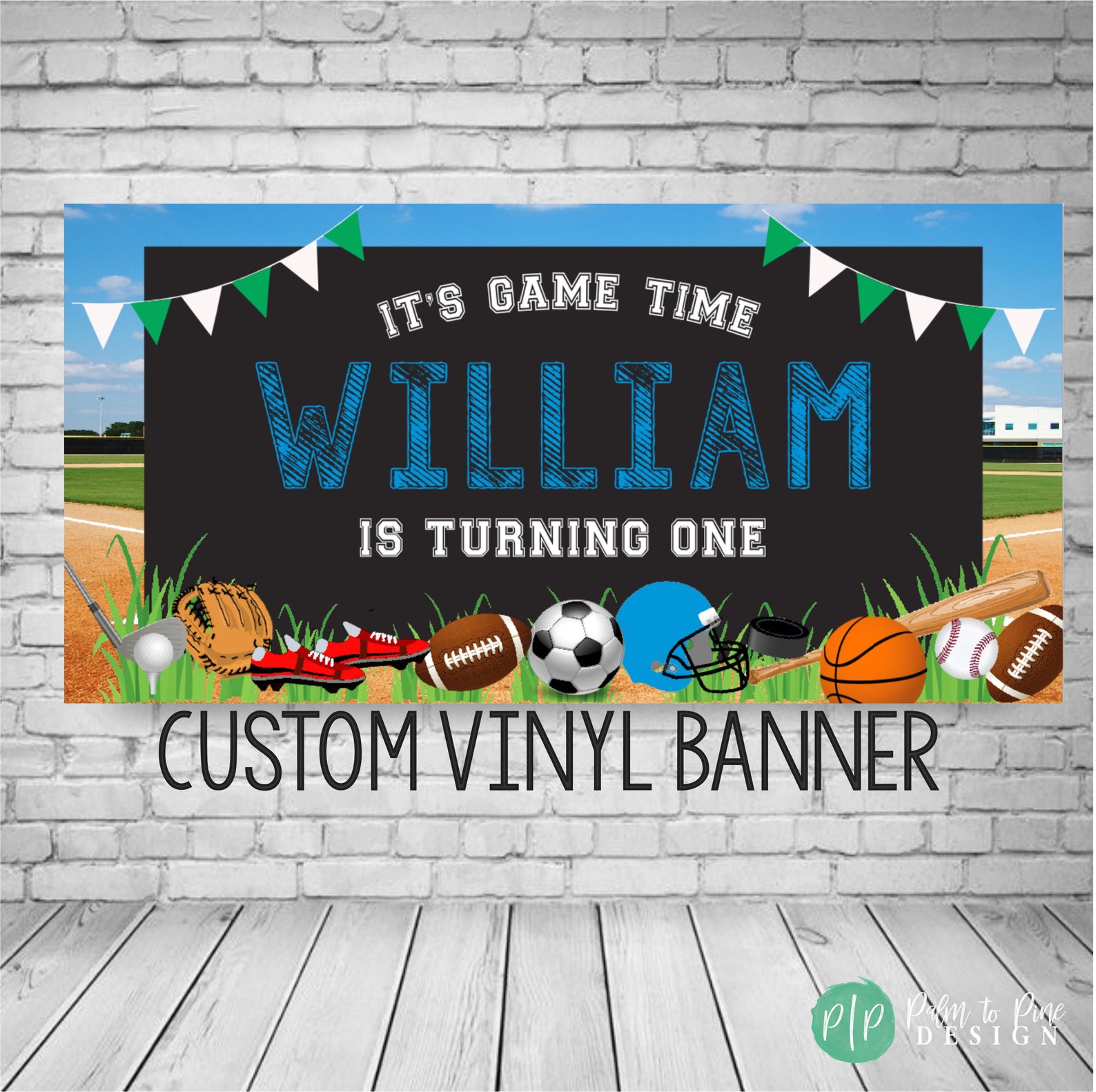Sports Birthday Personalized Banner, Custom Sports Backdrop, Sports ...