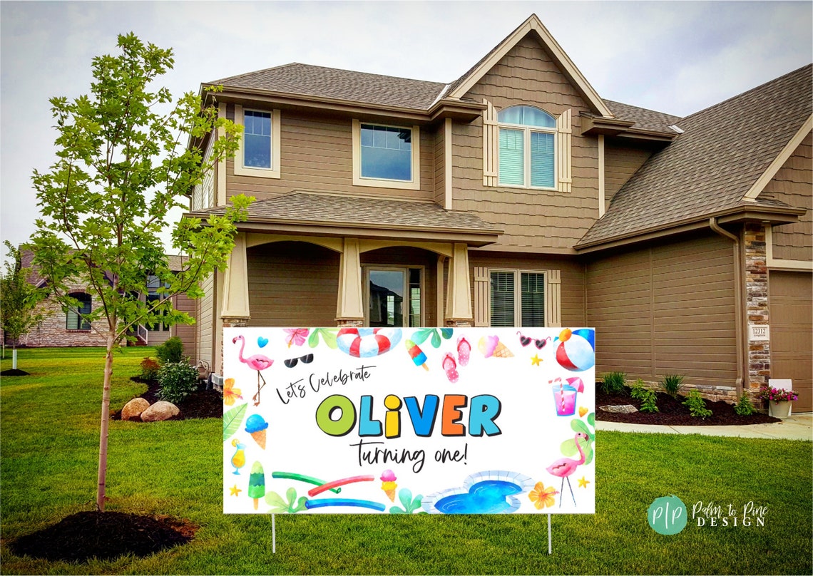 Summer Fun Birthday Banner Splish Splash Birthday Everything - Etsy