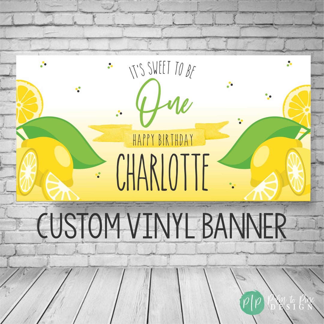 Lemon Birthday Banner, Lemon Birthday Decor, Lemon Party Backdrop ...