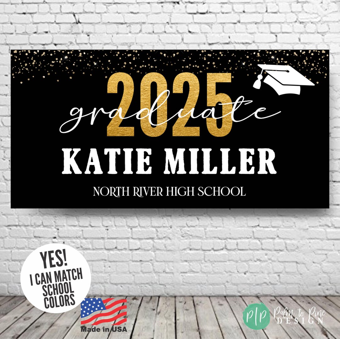 Personalized Graduation Banner, Custom Colors, Class of 2025 - Etsy