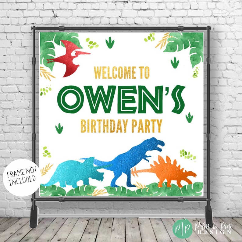 Dino Backdrop Dinosaur Birthday Banner T-rex Birthday - Etsy