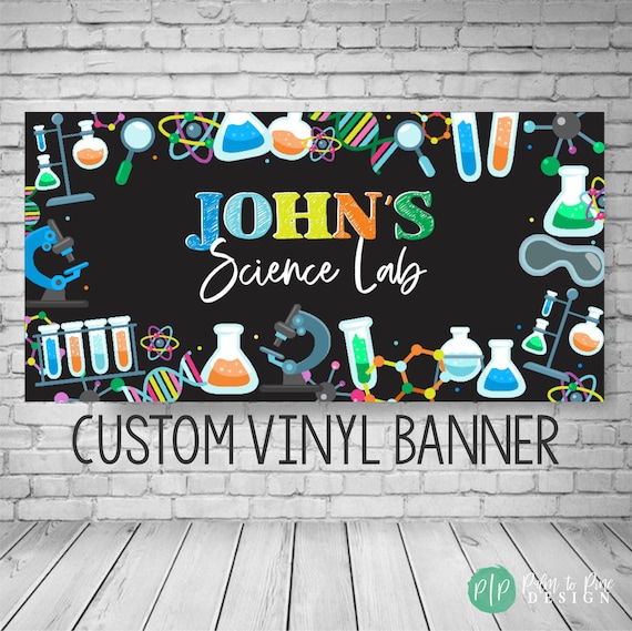 Science Birthday Banner Science Birthday Party Science - Etsy