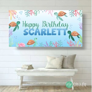 Turtle Party, Under the Sea Birthday Banner, Under the Sea Party ...