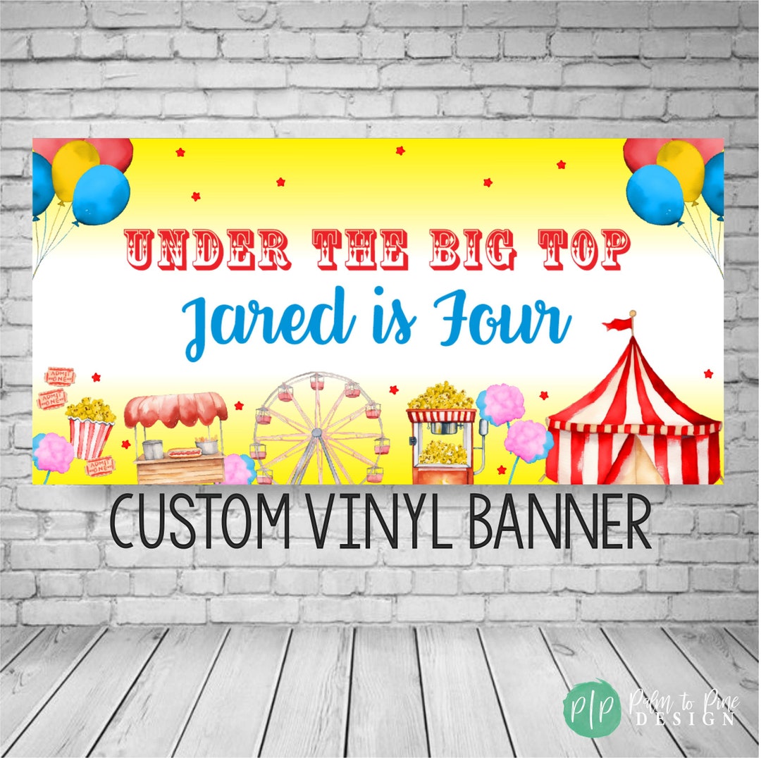 Under the Big Top Circus Party, Custom Circus Backdrop, Carnival ...