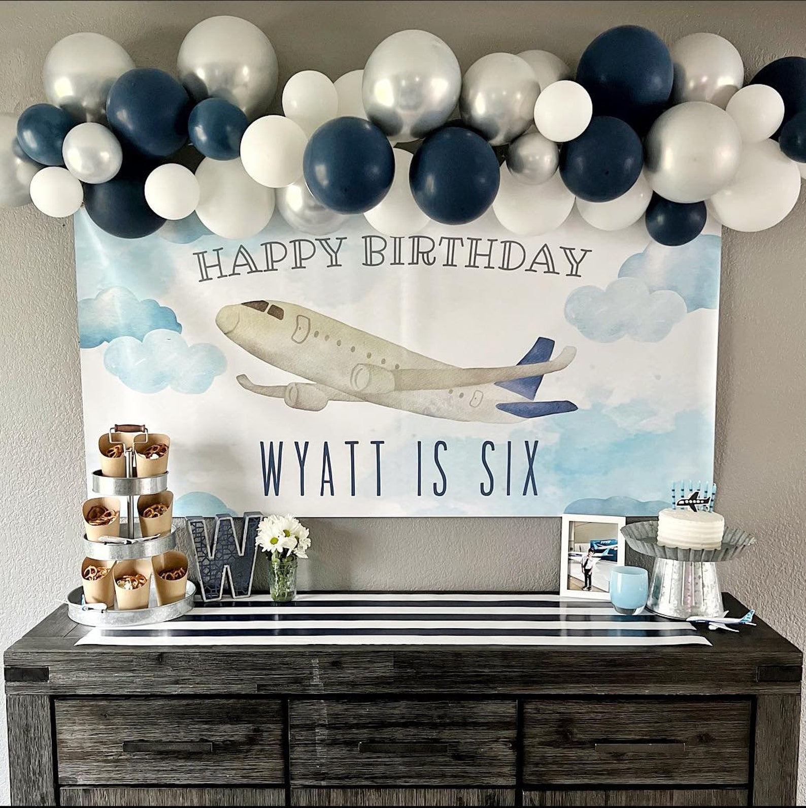 Airplane Birthday Banner Time Flies Birthday Party Boy - Etsy