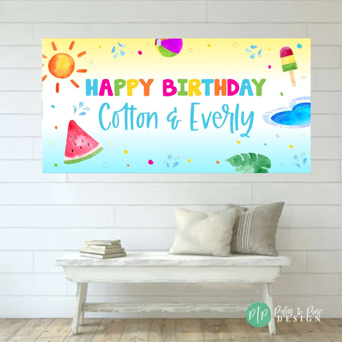 Summer Fun Birthday Banner Pool Summer Birthday Everything | Etsy