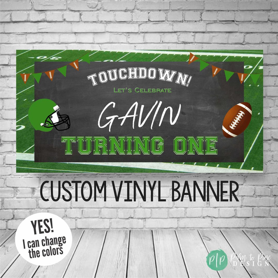 Football Birthday Banner, Personalized Sports Party Decorations (custom ...