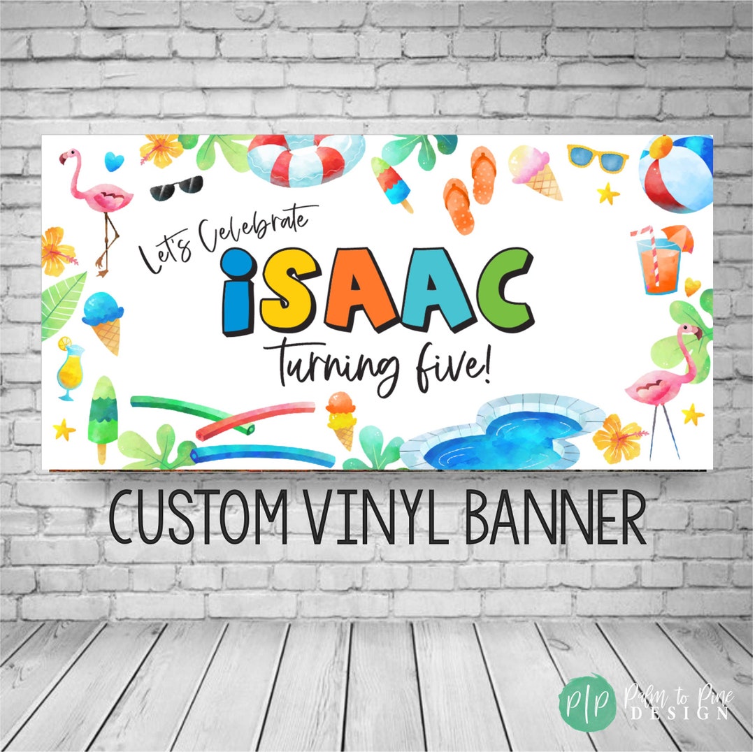 Pool Party Birthday Banner, Summer Fun Birthday Sign, Splish Splash ...