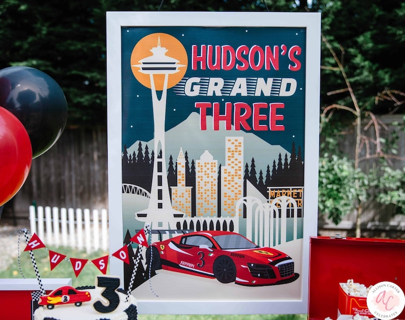 Race Car Birthday Banner Grand Prix Poster Race Car - Etsy