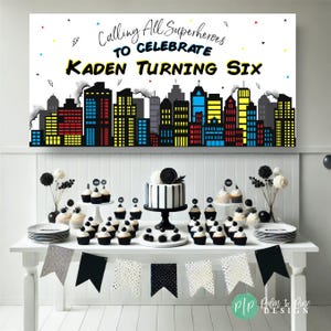 Superhero Birthday Banner, Superhero Party Banner, Super Hero Party ...