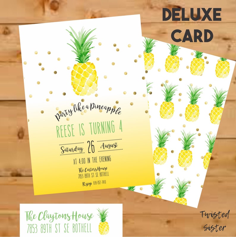 Pineapple Invitation Pineapple Birthday Invitation Pineapple - Etsy