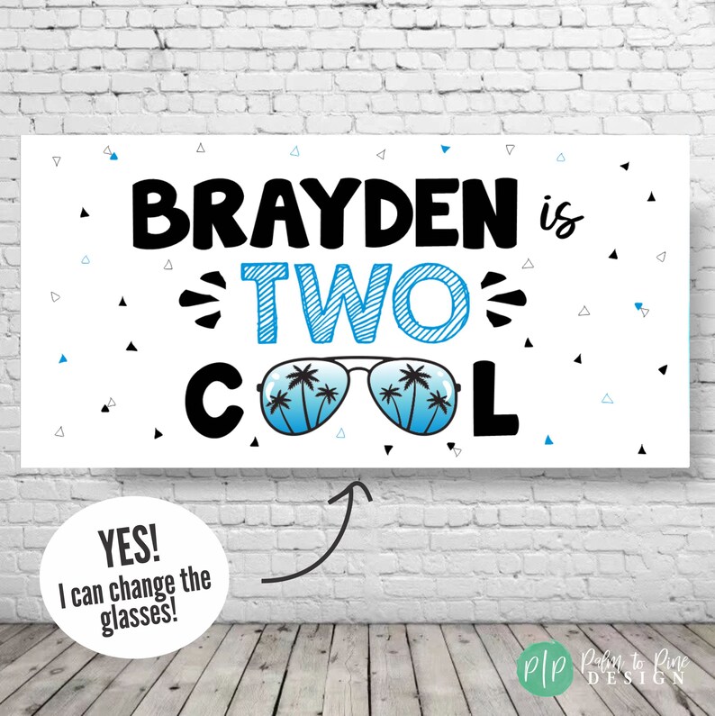 Two Cool Banner Two Cool Birthday Decor 2 Legit Birthday - Etsy