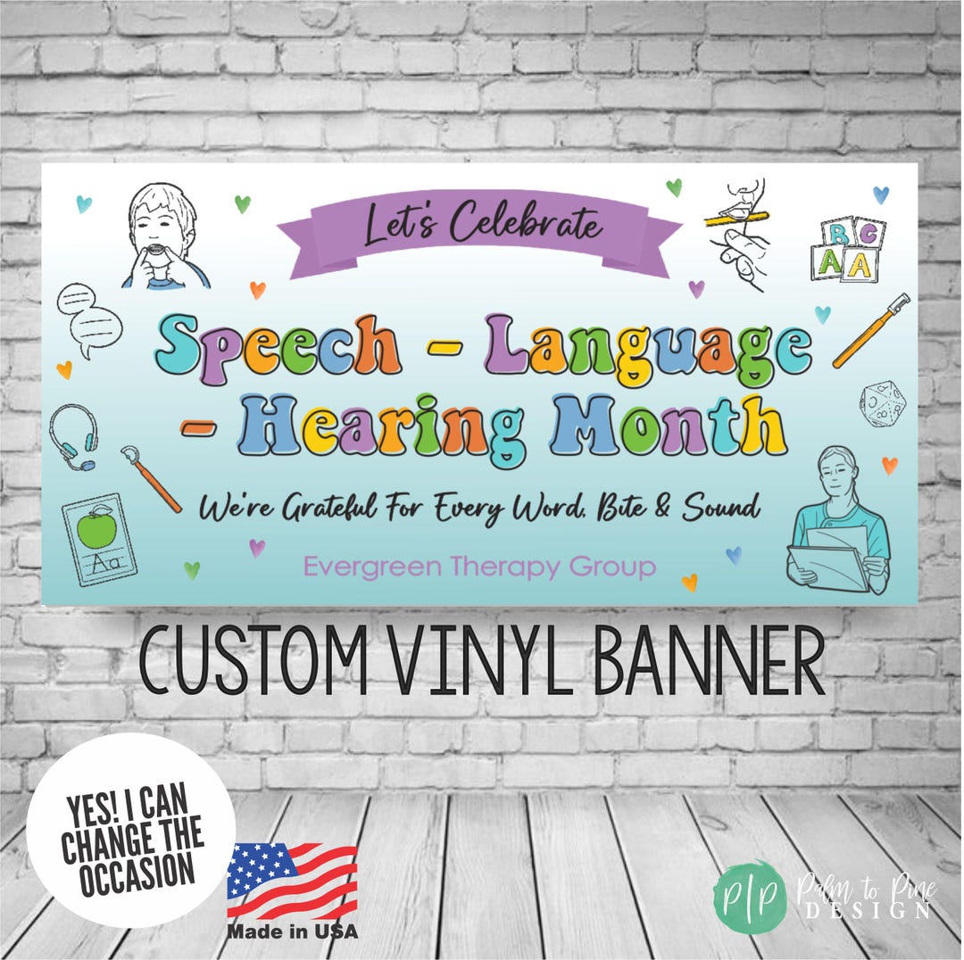 Speech Language Hearing Month Banner, Speech Therapy Month Appreciation ...