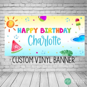 Summer Fun Birthday Banner Pool Summer Birthday Everything | Etsy