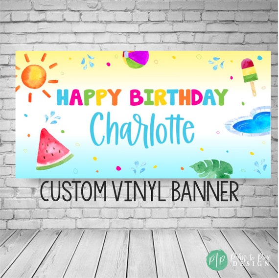 Summer Fun Birthday Banner, Pool Summer Birthday, Everything Summer ...