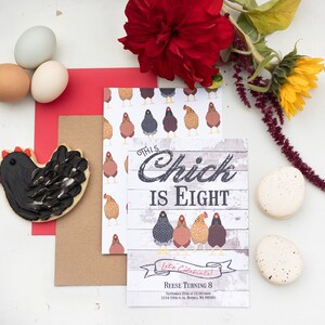 Chicken Birthday Invitation, This Chick is One Rustic Farm Invite ...