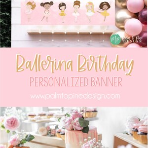 Ballerina Birthday Banner, Ballerina Birthday Party, Ballet Birthday ...