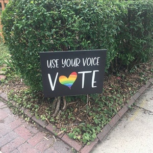 Rainbow Vote Sign, Gay Pride Yard Sign, LGBTQ Vote, Election Lawn Sign ...