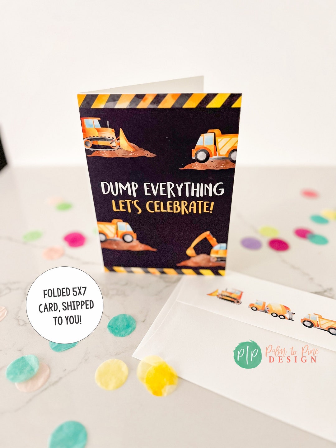 Happy Birthday Card, Construction Birthday Card, Kids Birthday Greeting ...