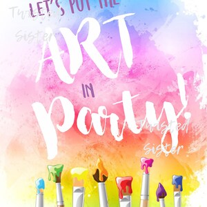 Paint Party Decor, Art Party Decorations, Paint Party Sign, Art ...