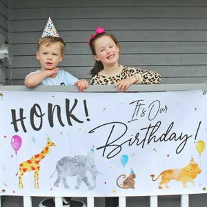 Party Animal Banner, Jungle Birthday Decor for Zoo Party, Custom Name ...