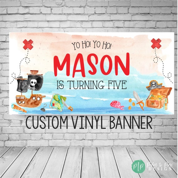 Pirate Birthday Banner, Pirate Birthday Party, Pirate Backdrop, Pirate ...