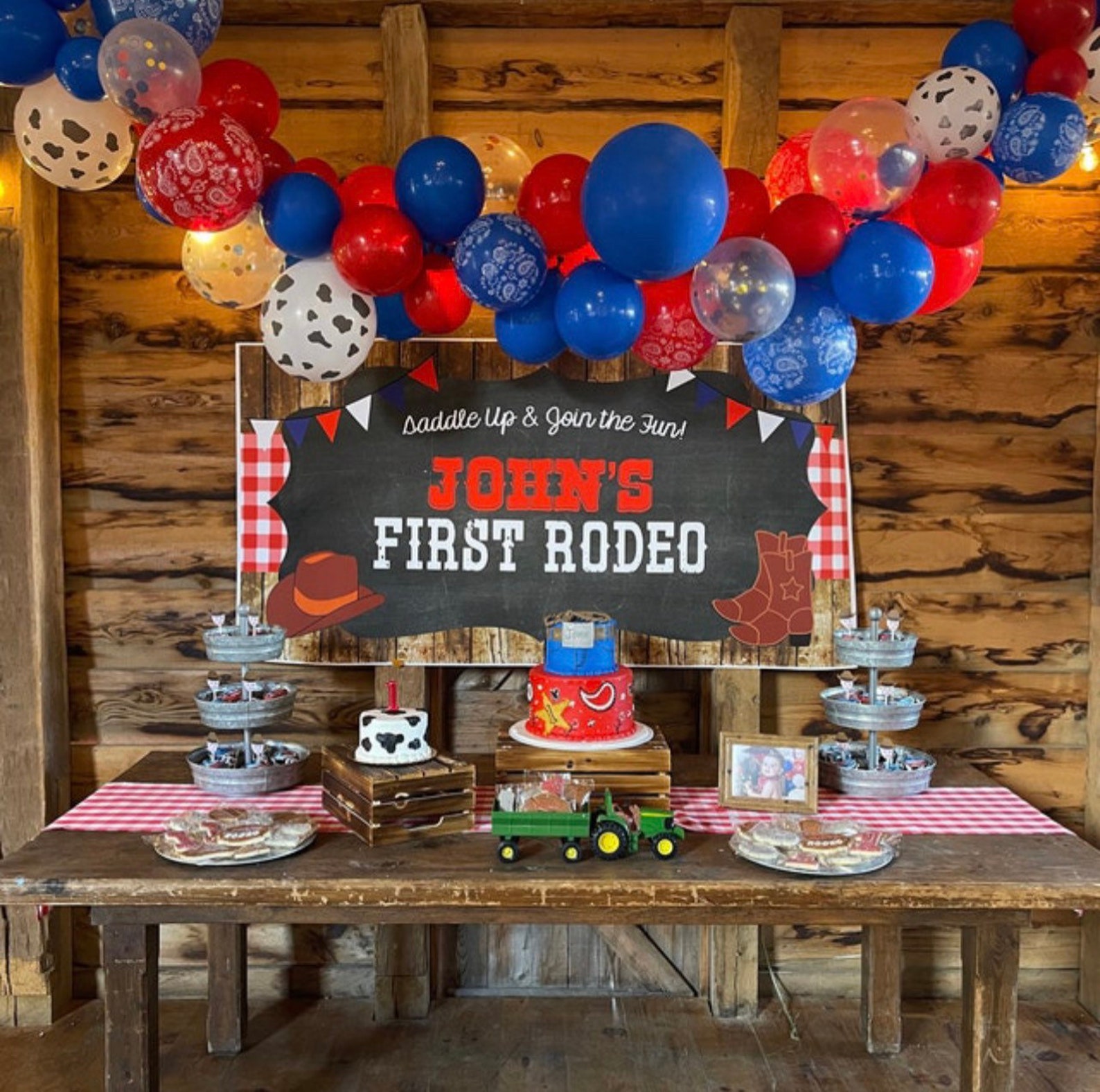 Cowboy Birthday Banner, Western Party Decor, My First Rodeo (custom Age ...