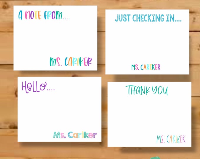 Ultimate Teacher Gift Bundle: Personalized Notepads, Note Cards and ...