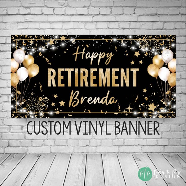 Happy Retirement Banner - Etsy