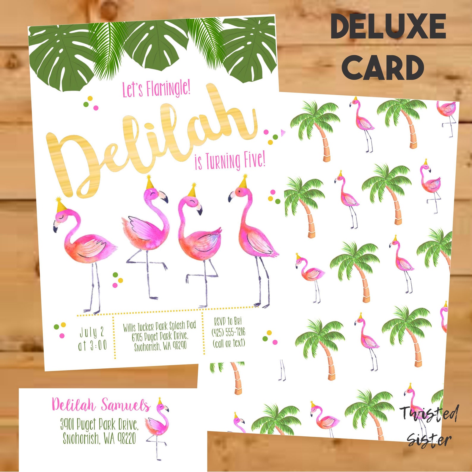Flamingo Invitation Flamingo Party Invite Let's | Etsy