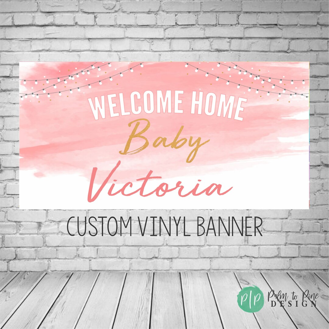 Welcome Home Baby Banner, Welcome Home Baby Yard Sign, It's a Girl Yard ...