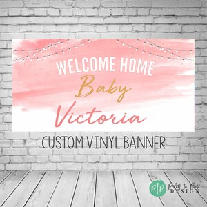 Welcome Home Baby Banner, Welcome Home Baby Yard Sign, It's a Girl Yard ...