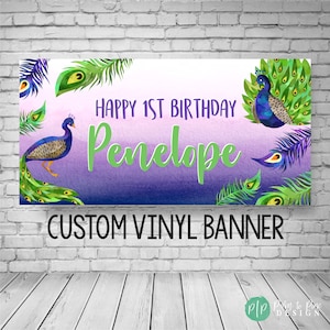 Peacock Birthday Banner, Peacock Birthday Party, Peacock Birthday ...