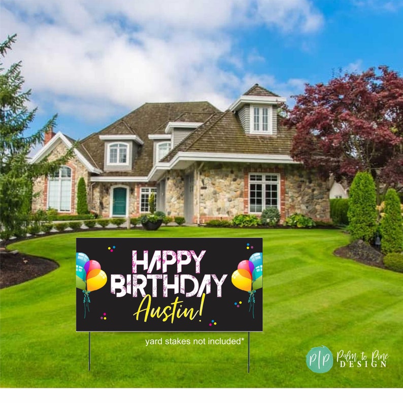 Happy Birthday Banner Personalized Birthday Banner for Yard - Etsy
